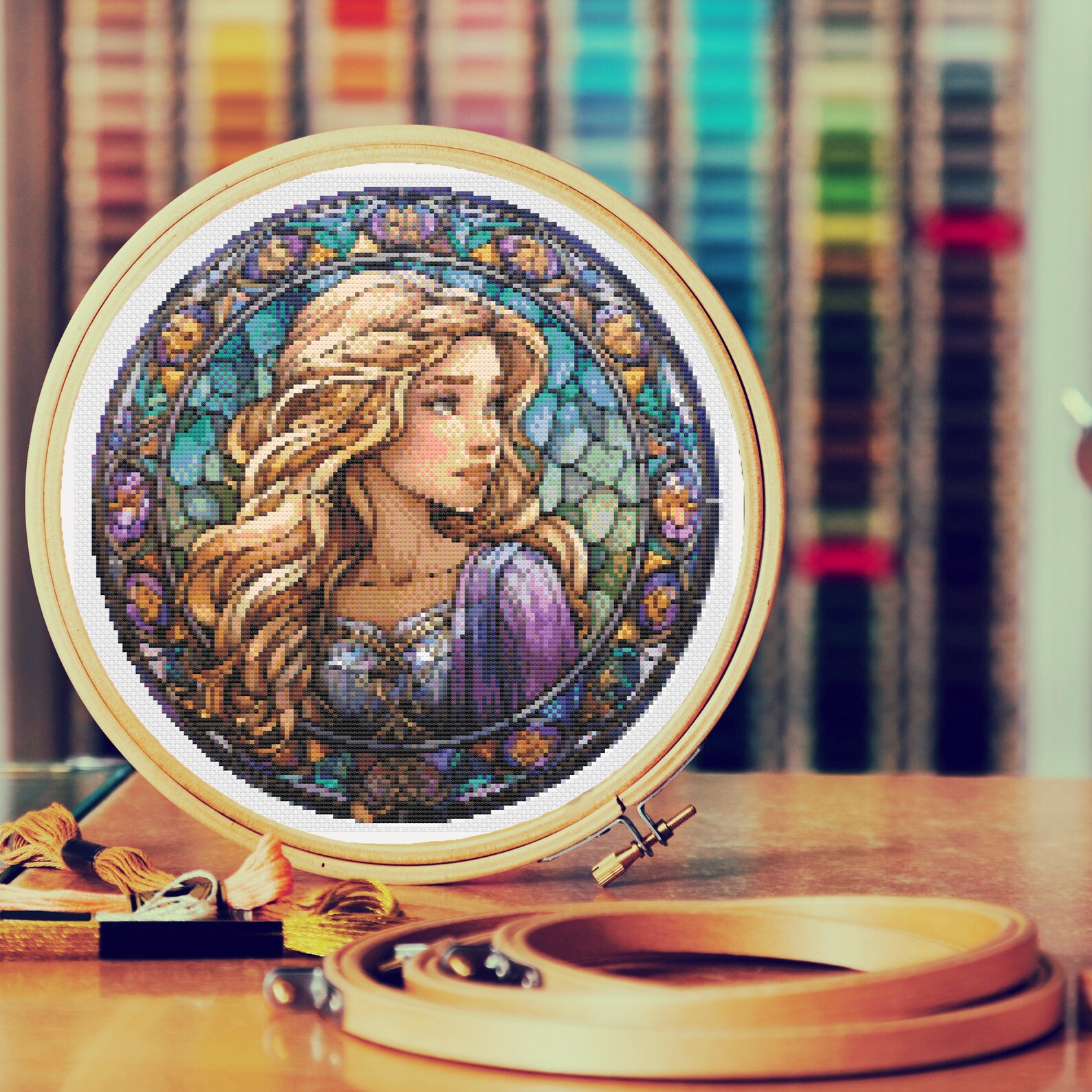 Stained Tales: Rapunzel, a Stained Glass Cross Stitch Pattern of ...