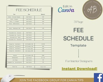 Interior Design Fee Schedule - Etsy