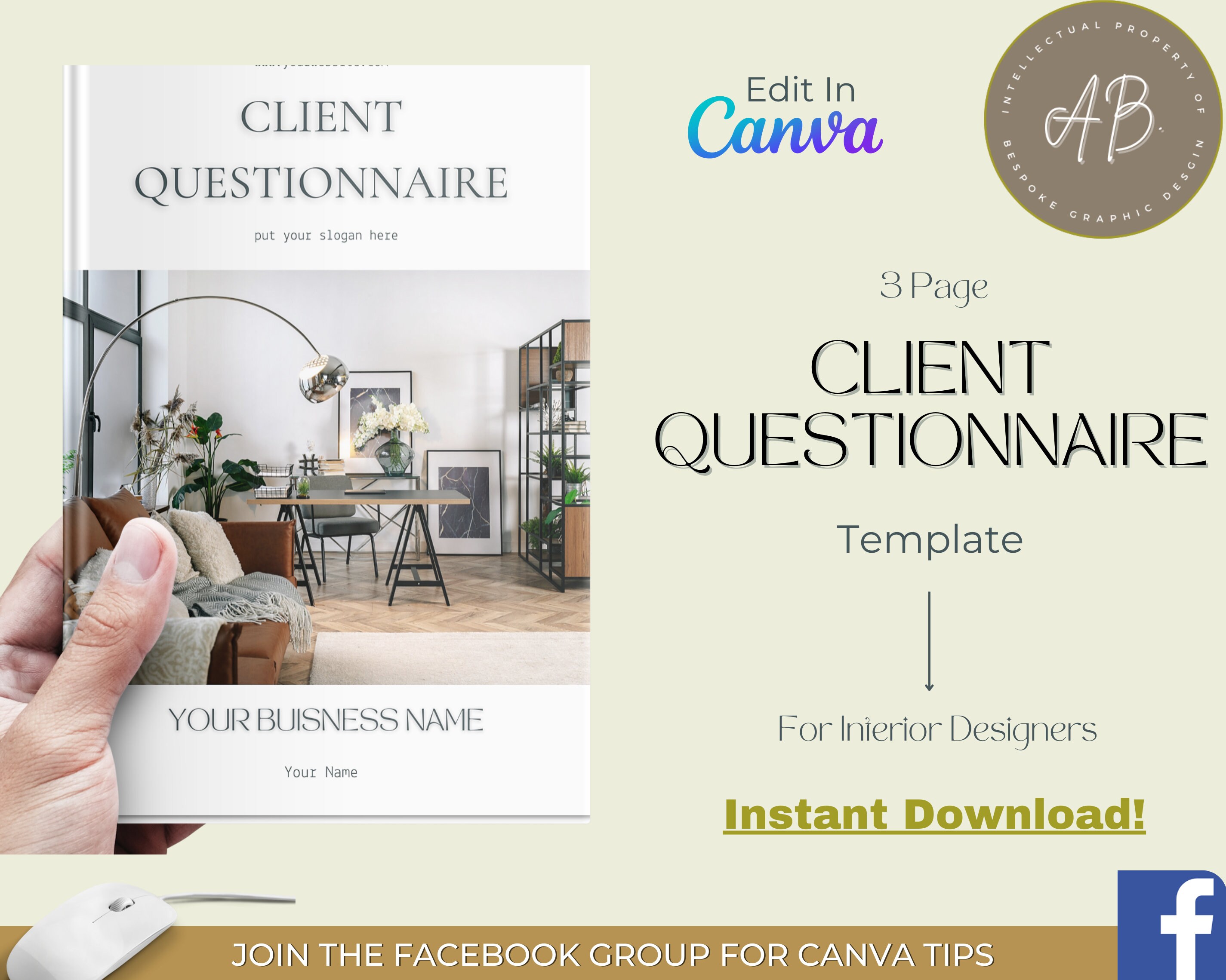 Client Questionnaire Template Brand Questionnaire Form Interior Design ...
