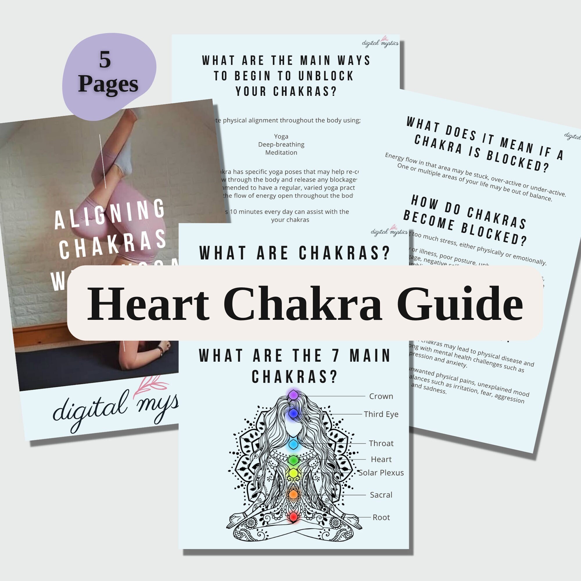 Heart Chakra Cheat Sheet, Aligning Chakras With Yoga Book, Chakra Cheat ...
