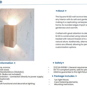 Oak Wall Lamp, Enhance Your Decor With the Timeless Elegance of an Oak ...