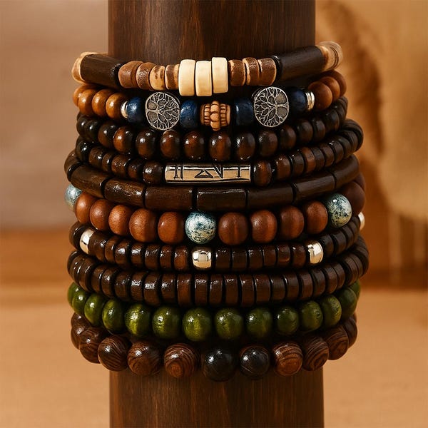 Wooden Bead Bracelets Man - Etsy
