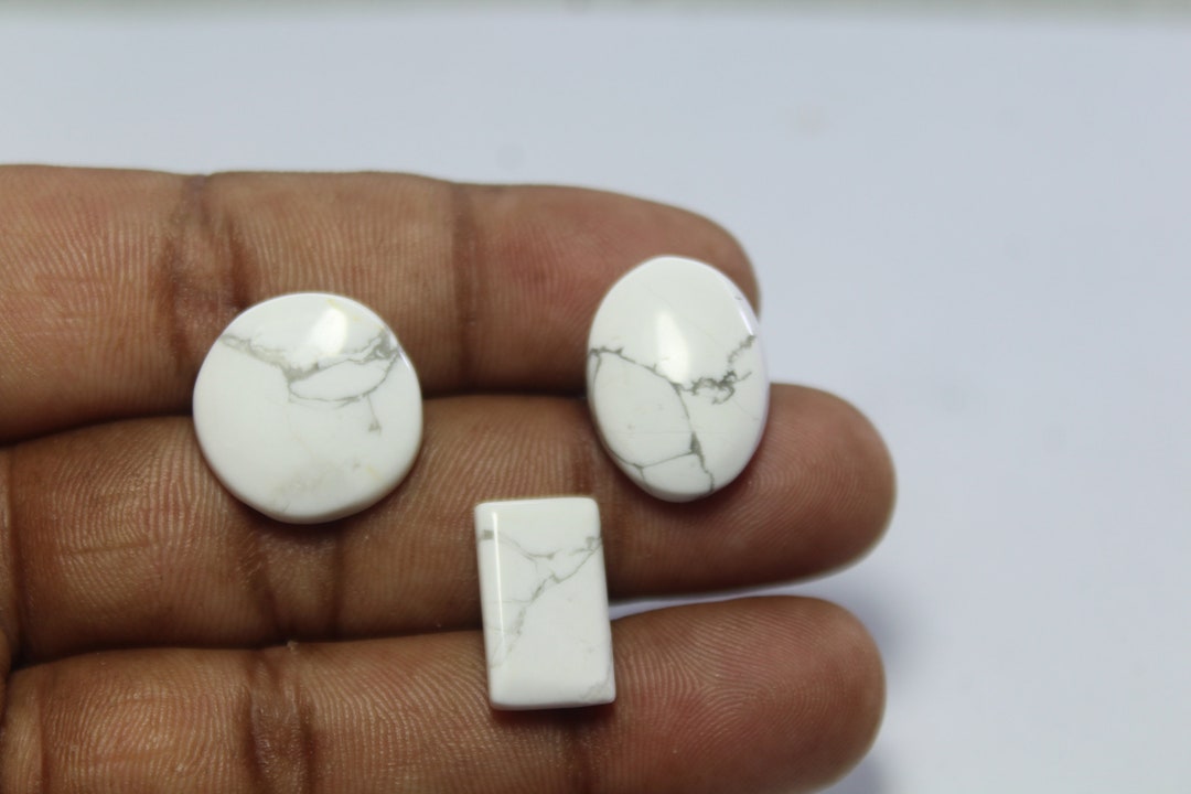3pcs. Howlite Gemstone Howlite Cabochons Magnesite Loose Semi Precious ...