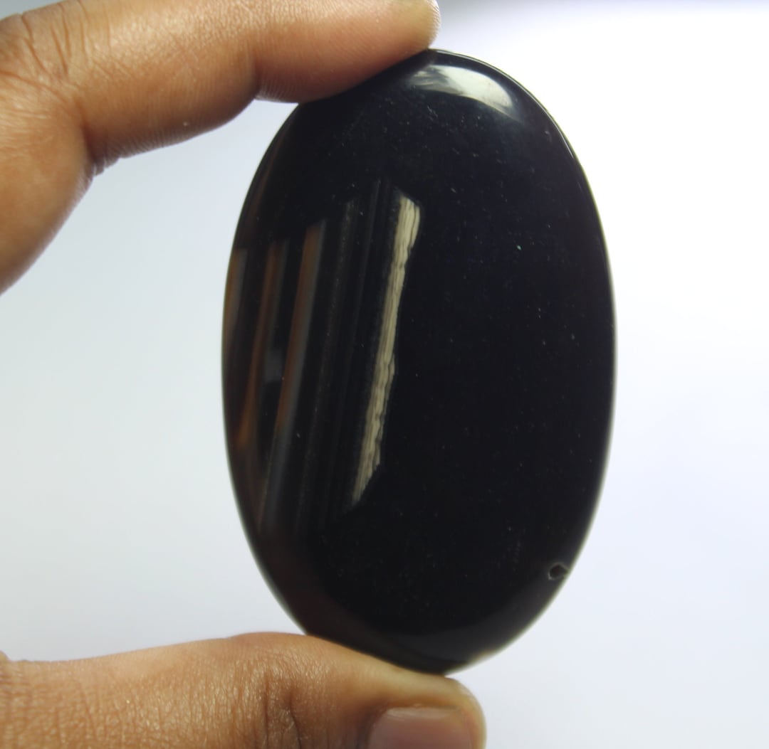 Rare Black Banded Agate Gemstone, Outstanding Banded Agate Cabochon ...