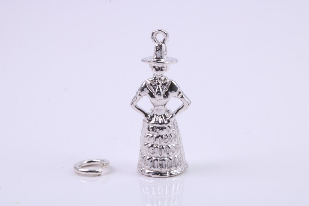 Welsh Lady Charm, Traditional Charm, Made From Solid 925 Grade Sterling ...