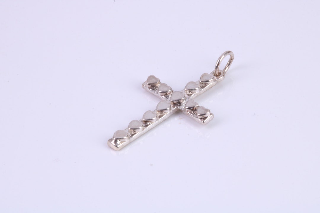 Small 25 Mm Long, Silver Love Hearts Cross, Made From Solid Cast Silver ...