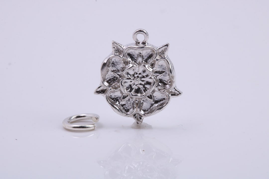 Tudor Rose Charm, Traditional Charm, Made From Solid 925 Grade Sterling ...