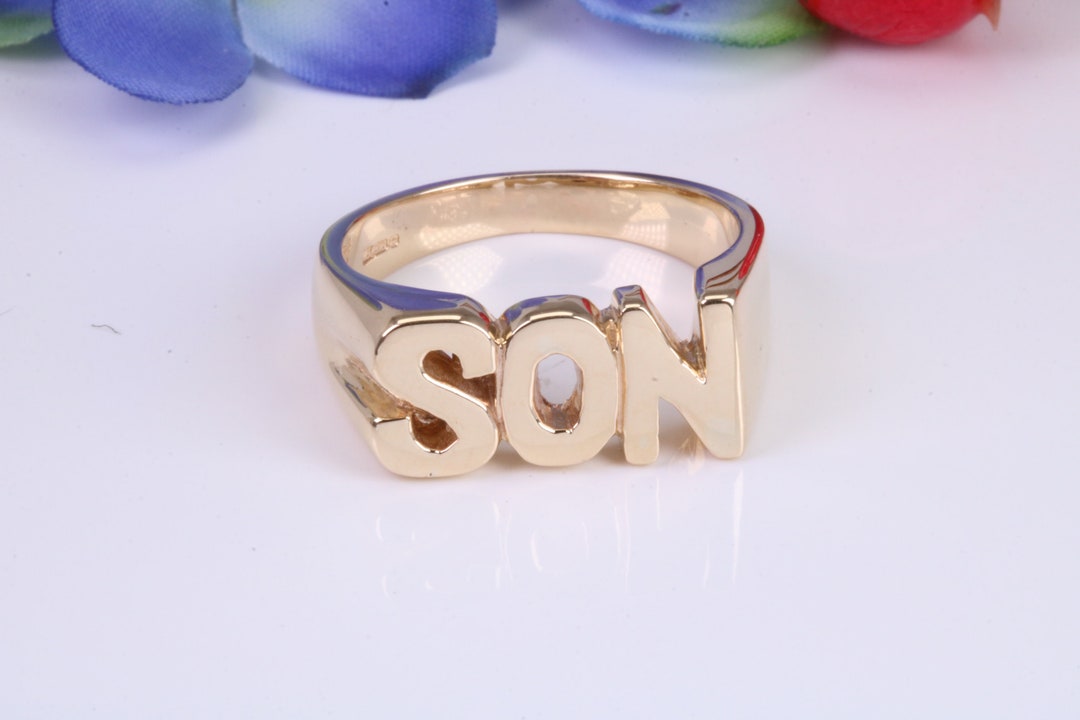 Chunky Son Ring, Made From Solid Cast Yellow Gold - Etsy