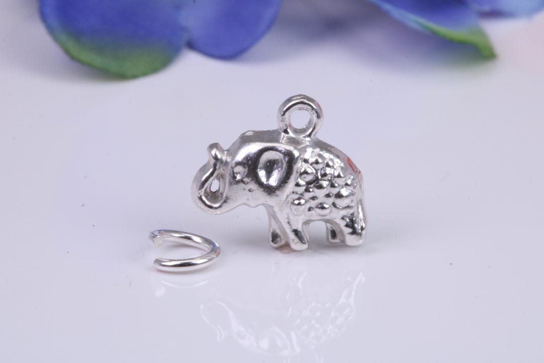 Indian Elephant Charm, Traditional Charm, Made From Solid Cast Silver ...