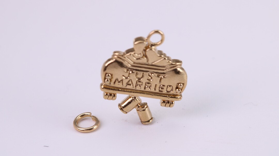 Just Married Charm, Traditional Charm, Made From Solid Yellow Gold ...
