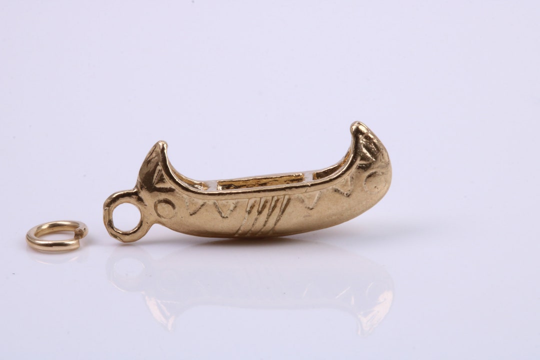 Canoe Charm, Traditional Charm, Made From Solid 9ct Yellow Gold ...