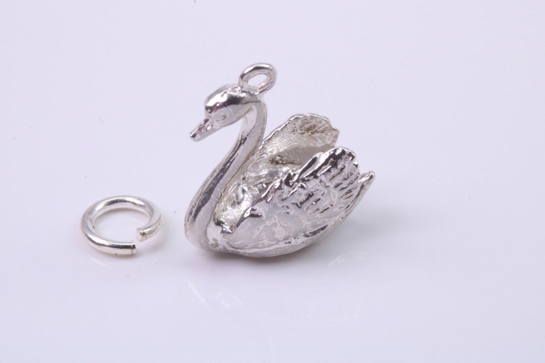 Swan Charm, Traditional Charm, Made From Solid 925 Grade Sterling ...