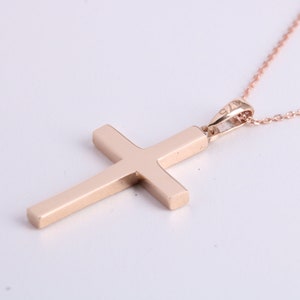 24 Mm Long Rose Gold Cross Together With 18 Inch Long Chain, Made From ...