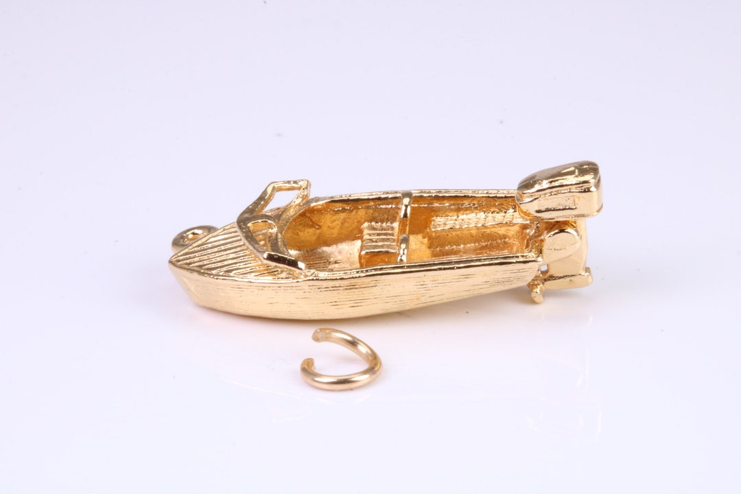 Speed Boat Charm, Traditional Charm, Made From Solid Yellow Gold ...