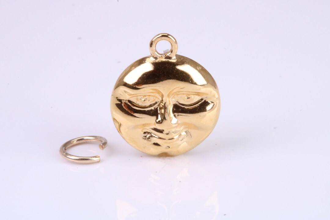 Happy and Sad Moon Charm, Traditional Charm, Made From Solid Cast ...