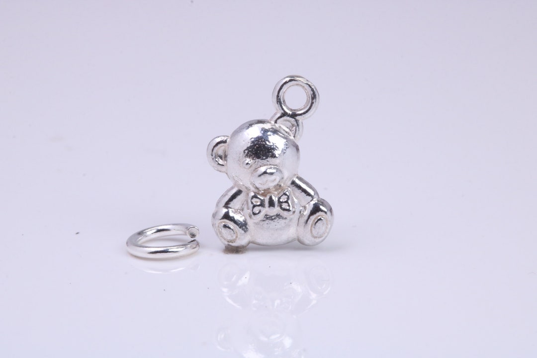 Teddy Bear Charm, Traditional Charm, Made From Solid 925 Grade Sterling ...