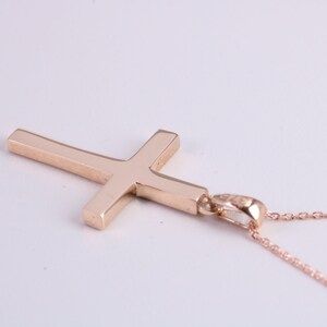 24 Mm Long Rose Gold Cross Together With 18 Inch Long Chain, Made From ...