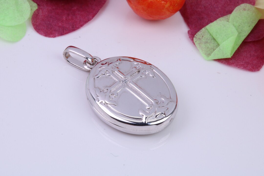 Oval Shaped Locket, Made From Solid Sterling Silver - Etsy