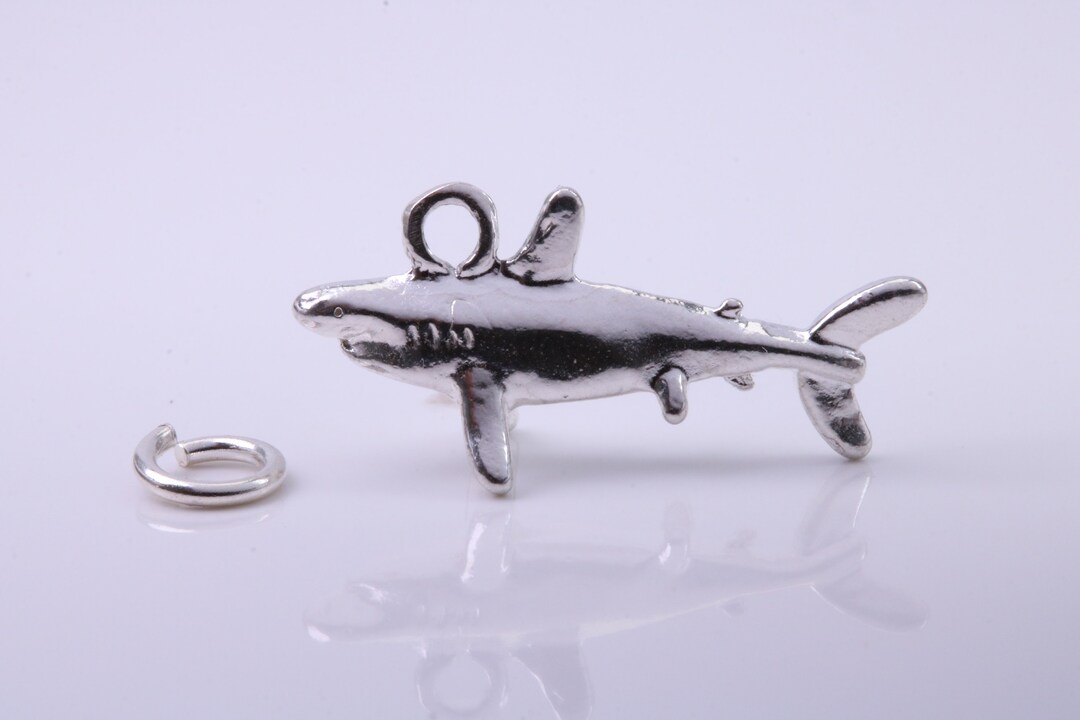 Shark Charm, Traditional Charm, Made From Solid 925 Grade Sterling ...