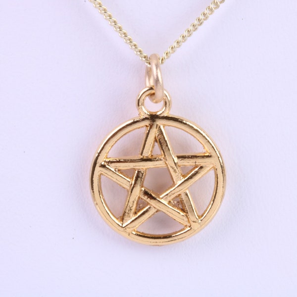 Solid Gold Pentagram Necklace - Etsy
