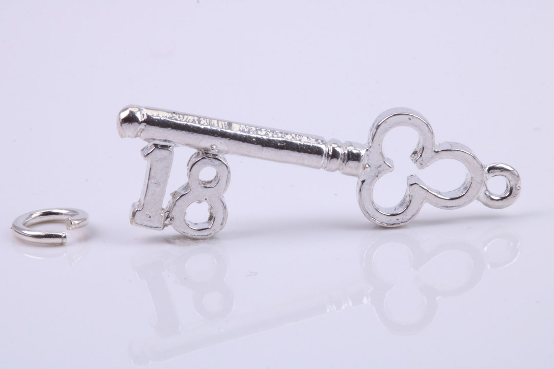 18th Birthday Key Charm, Traditional Charm, Made From Solid 925 Grade ...