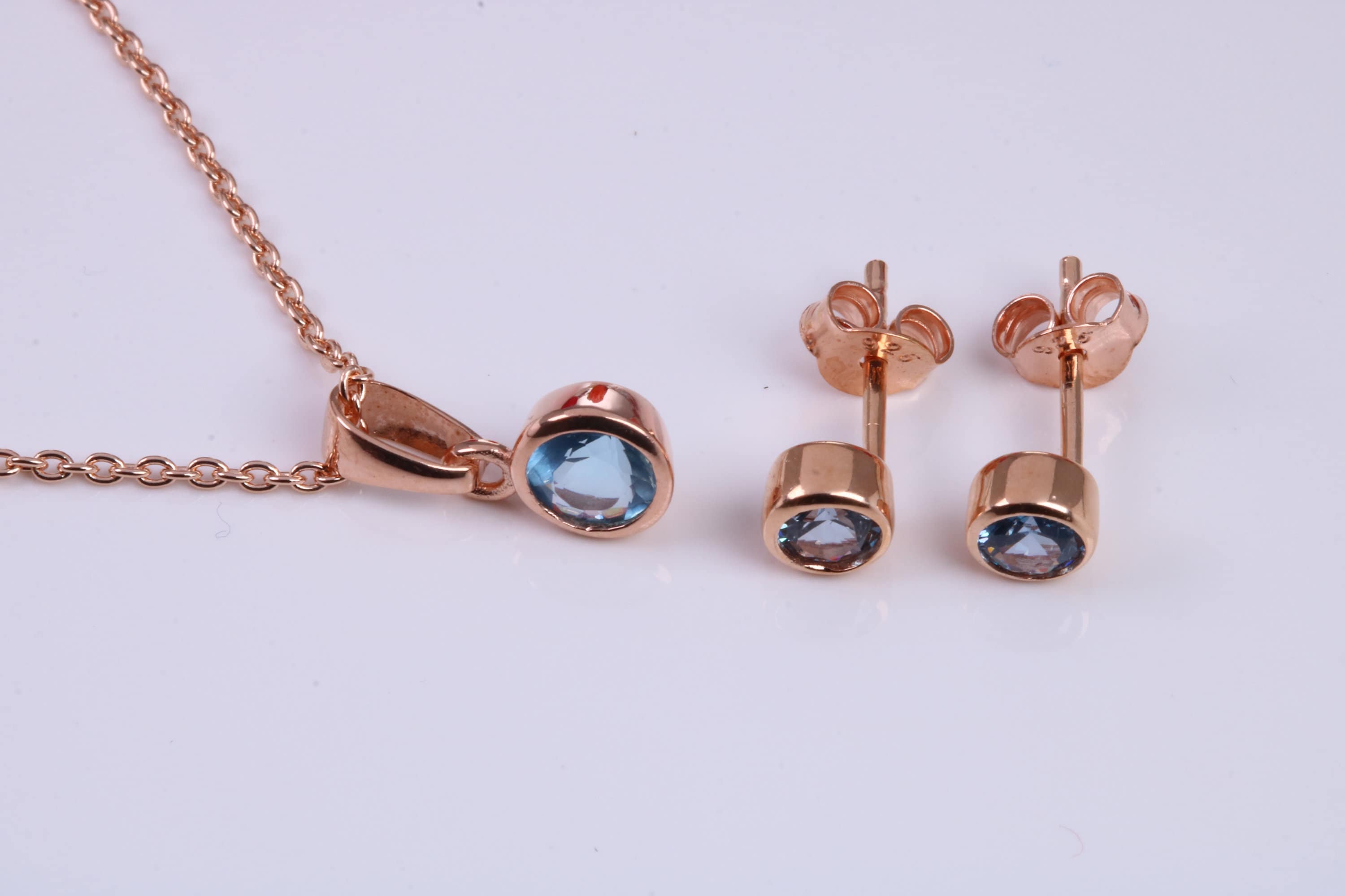 Real Blue Topaz Necklace and Matching Stud Earrings Made From - Etsy