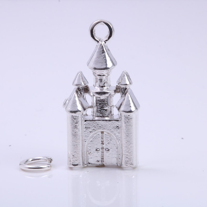 Castle Charm Sterling Silver - Etsy