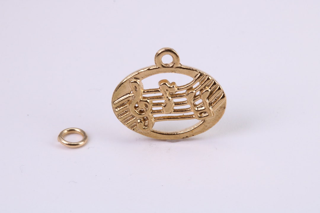 Musical Notes Charm, Traditional Charm, Made From Solid Yellow Gold ...