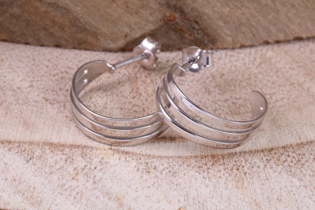 18 Mm Round Hoop Creole Earrings Made From Solid 925 Grade Sterling ...