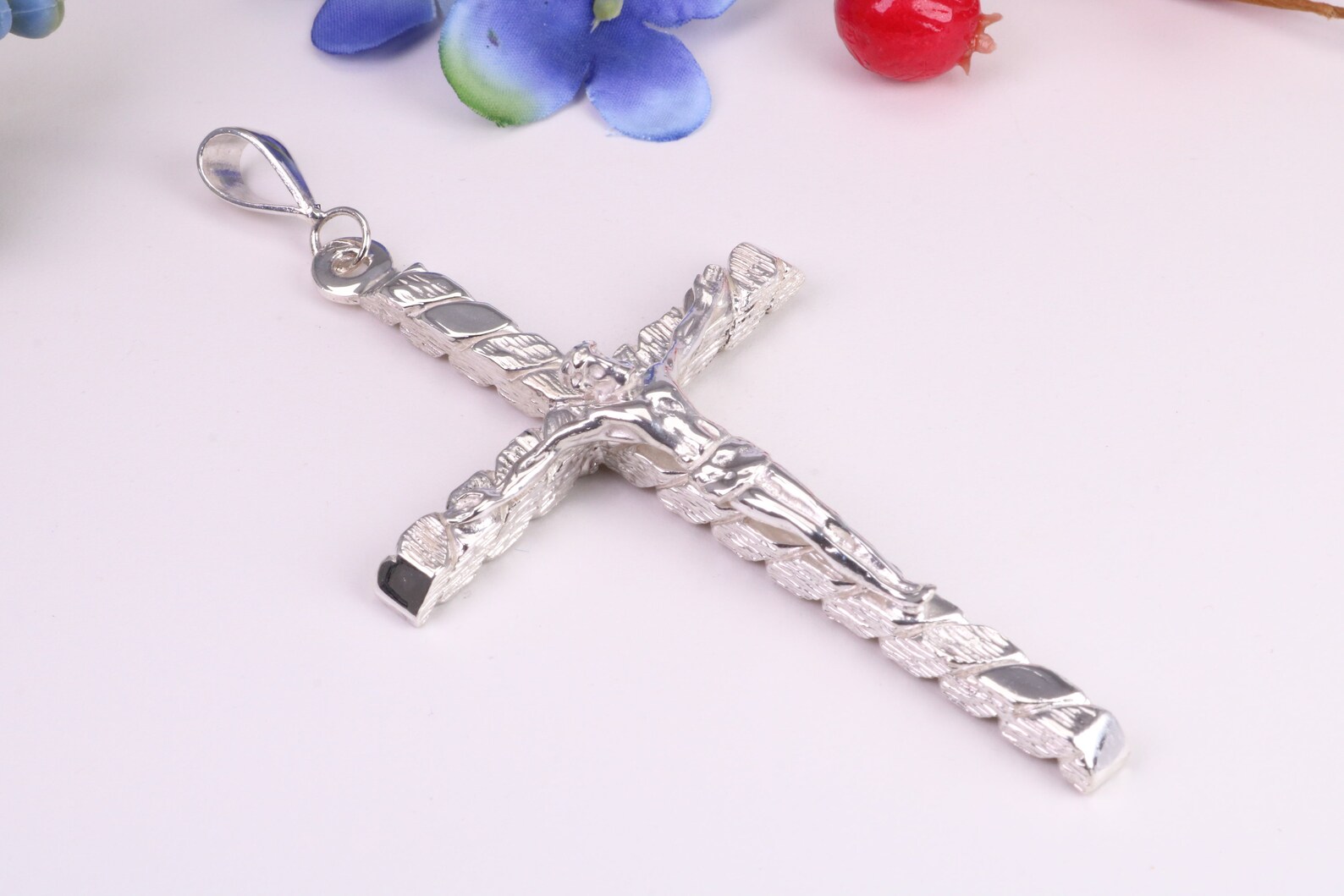 90 Mm Long, Very Large Crucifix, Made From Solid Cast Silver, British ...