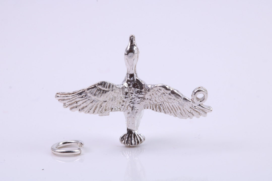 Flying Swan Charm, Traditional Charm, Made From Solid 925 Grade ...