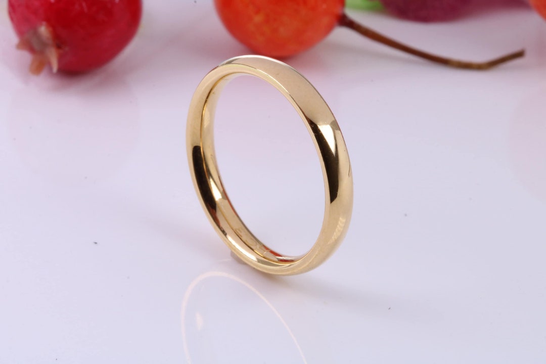 3 Mm Wide Simple Band, D Profile, Made From Solid Silver and Further ...