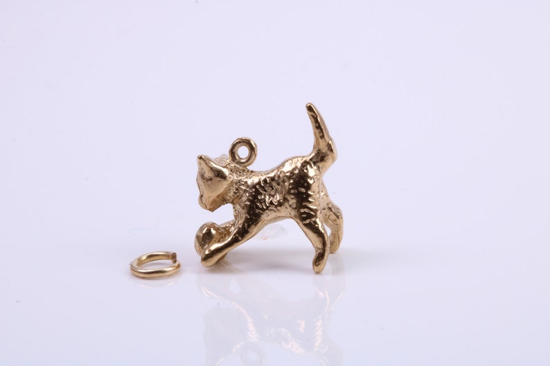 Cat Charm, Traditional Charm, Made From Solid 9ct Yellow Gold, British ...