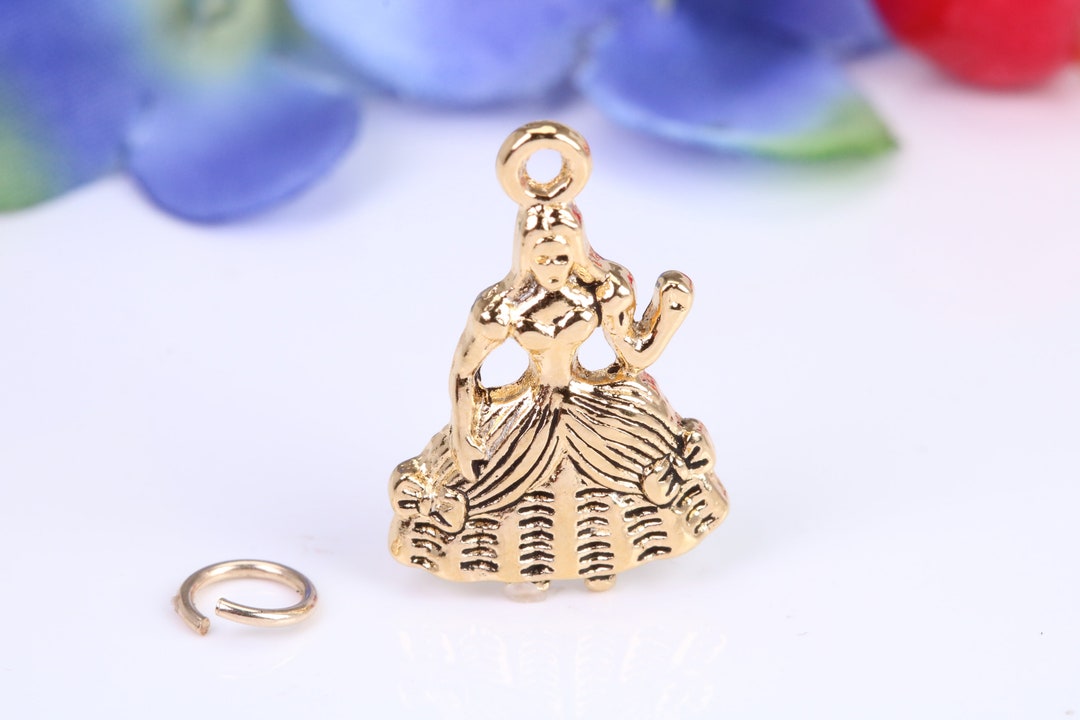 Princess Charm, Traditional Charm, Made From Solid Cast Yellow Gold ...