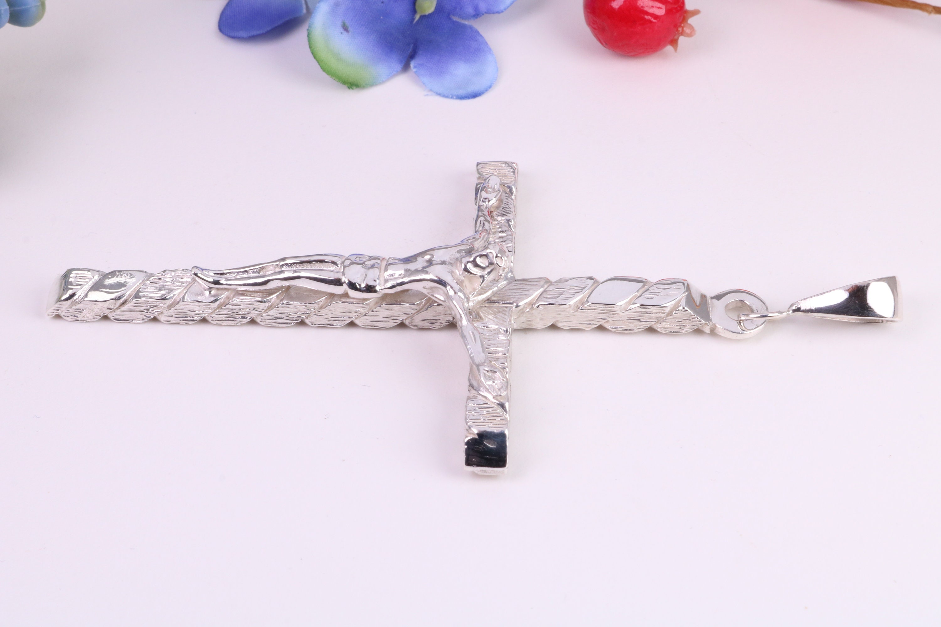 90 Mm Long, Very Large Crucifix, Made From Solid Cast Silver, British ...