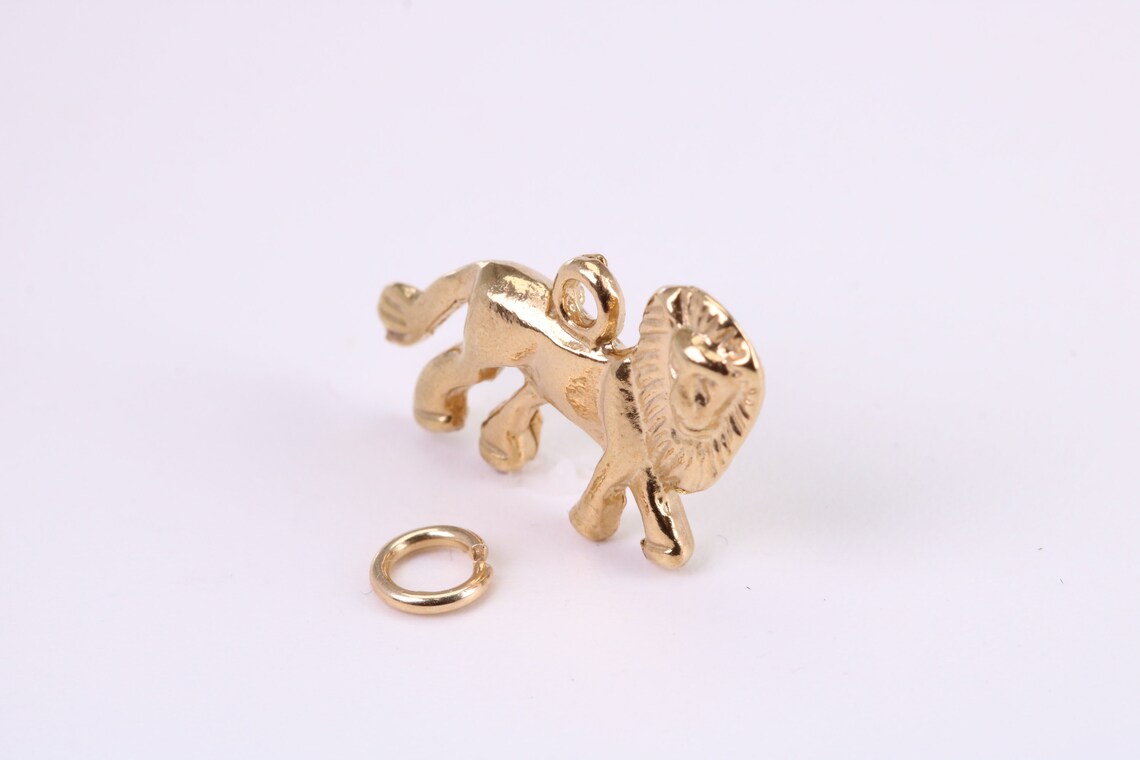 Lion Charm, Traditional Charm, Made From Solid Yellow Gold, British ...