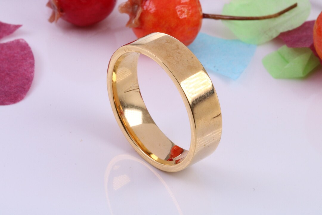 6 Mm Wide Simple Band, Flat Profile, Made From Solid Silver and Further ...