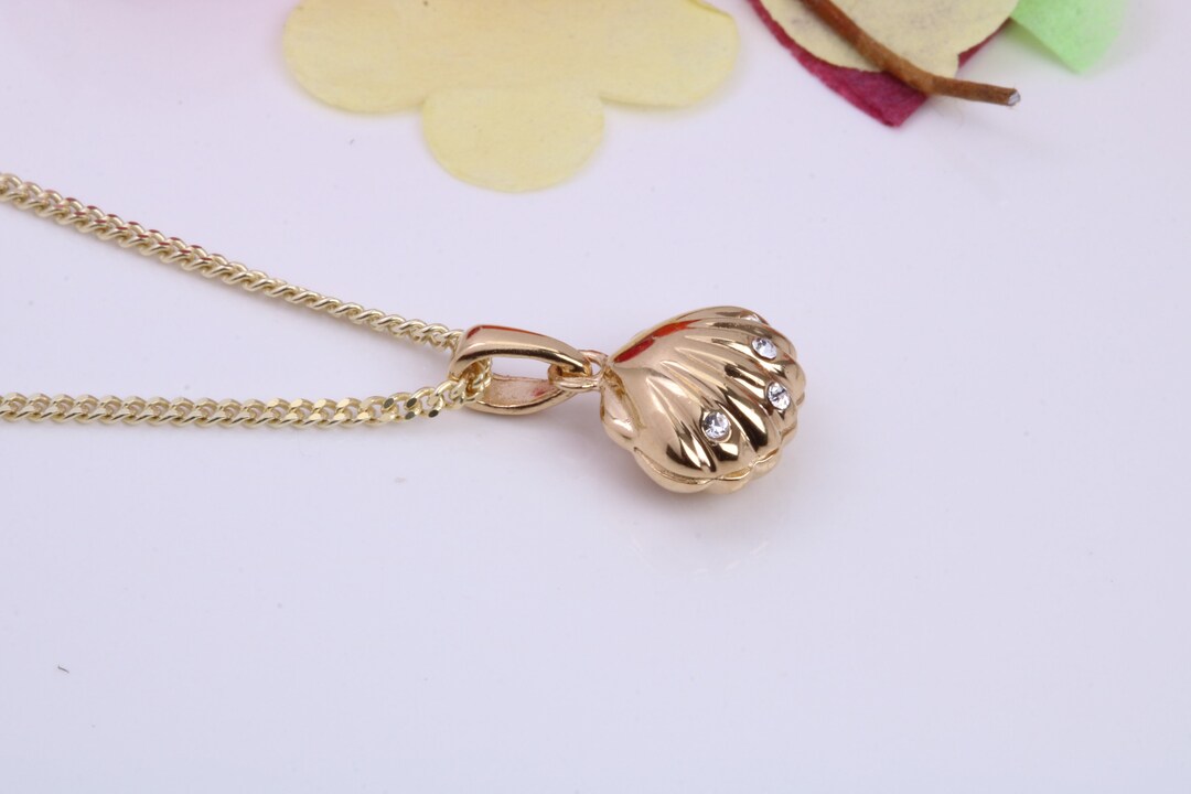 Shell Necklace Set With Cubic Zirconia, Made From Solid Sterling Silver ...