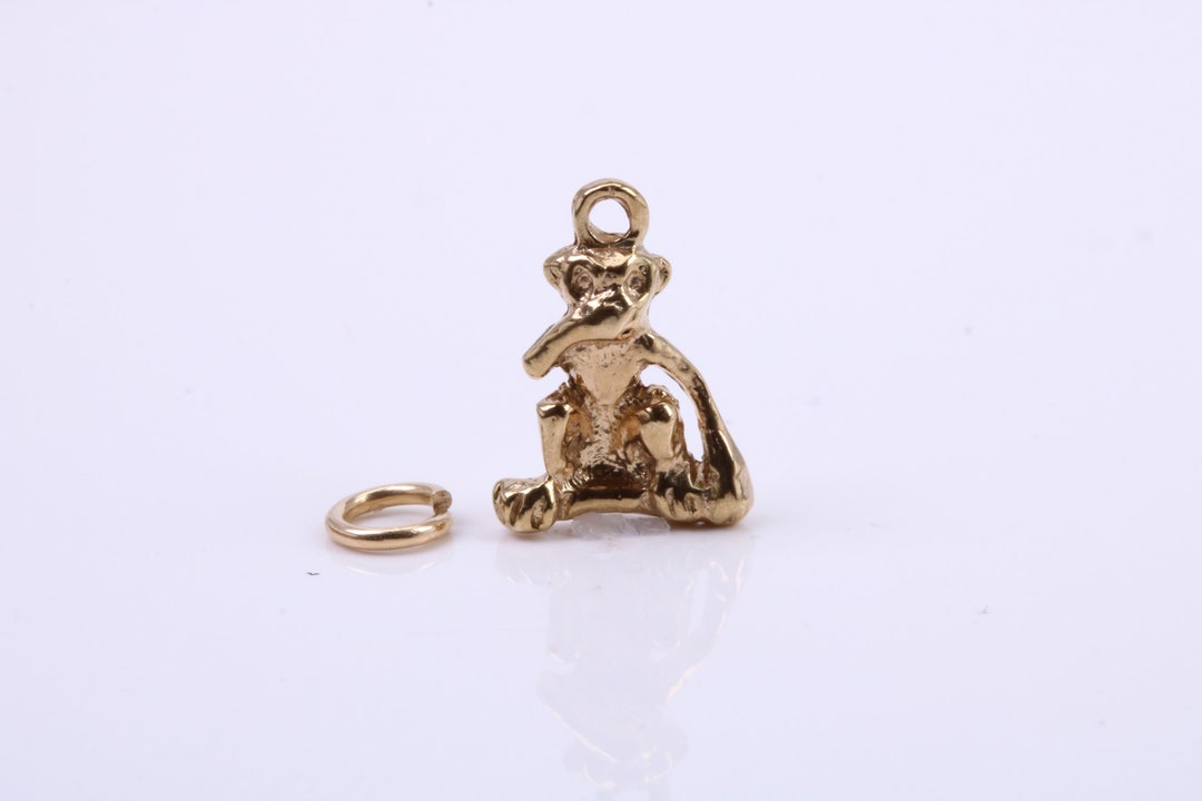 Speak No Evil Monkey Charm, Traditional Charm, Made From Solid 9ct ...