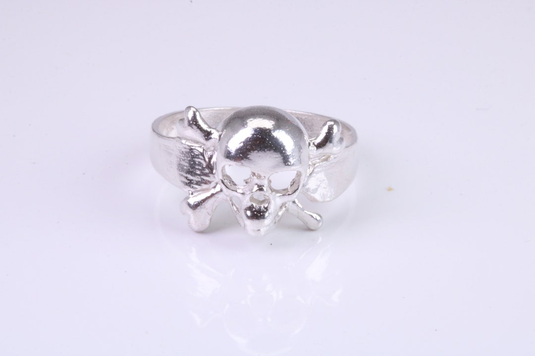 Skull and Bones Ring, Made From Solid Cast Sterling Silver - Etsy