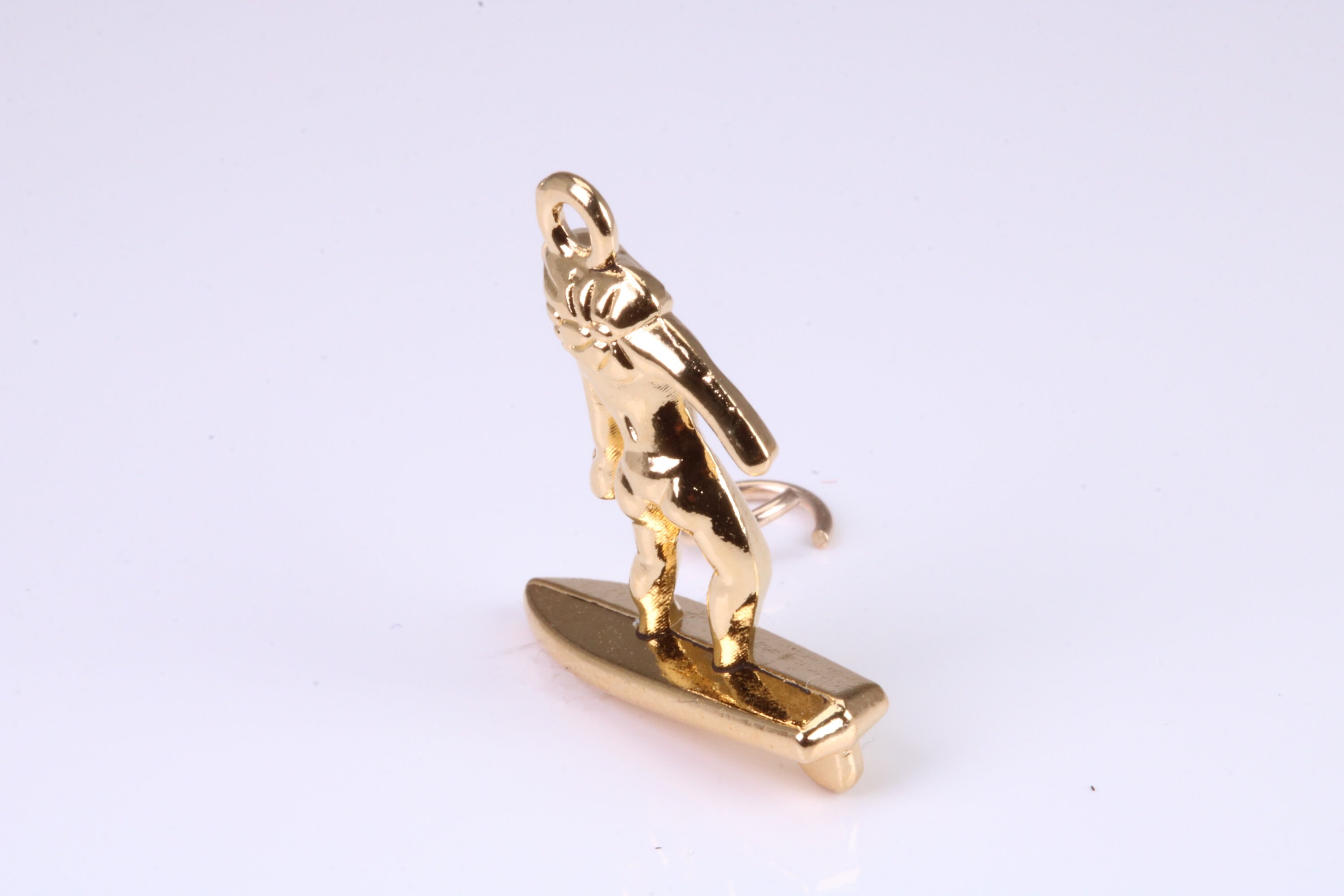 Surfing Girl Charm, Traditional Charm, Made From Solid Yellow Gold ...