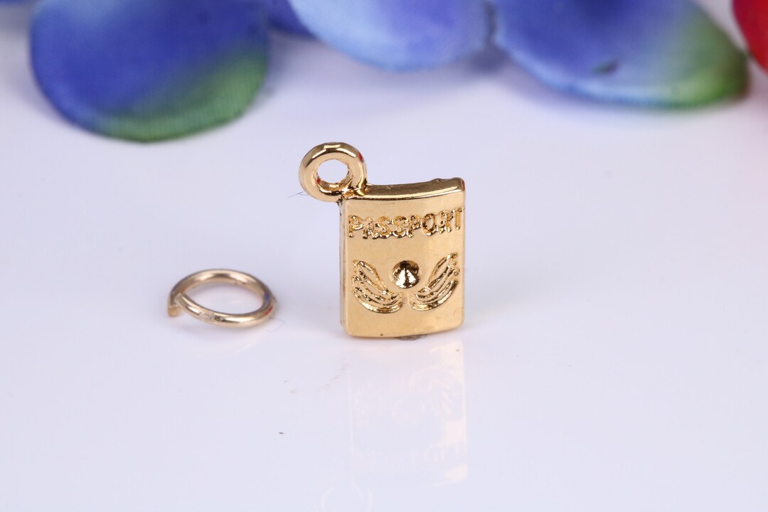 Passport Charm, Traditional Charm, Made From Solid Cast Yellow Gold ...