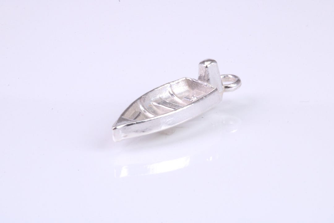 Dingy Boat Charm, Made From Solid Cast Silver, Complete With Attachment ...