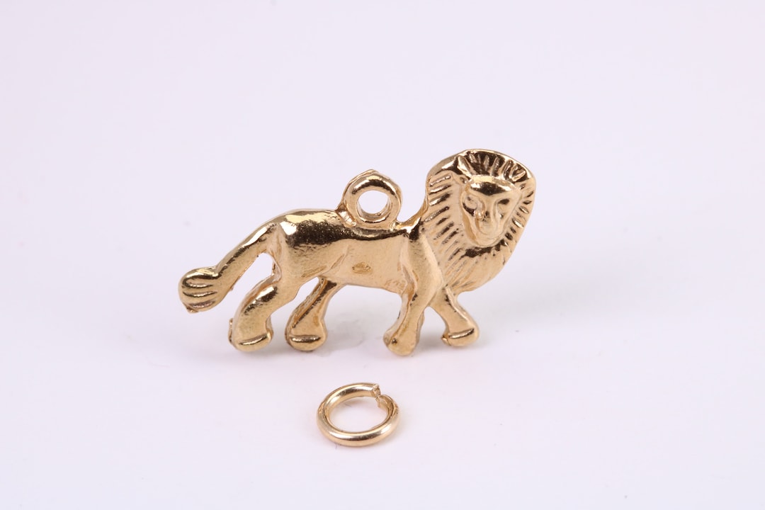 Lion Charm, Traditional Charm, Made From Solid Yellow Gold, British ...