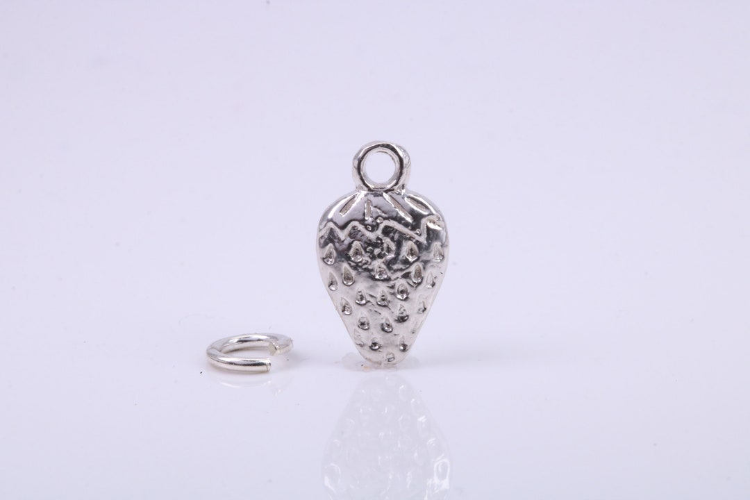 Strawberry Charm, Traditional Charm, Made From Solid 925 Grade Sterling ...