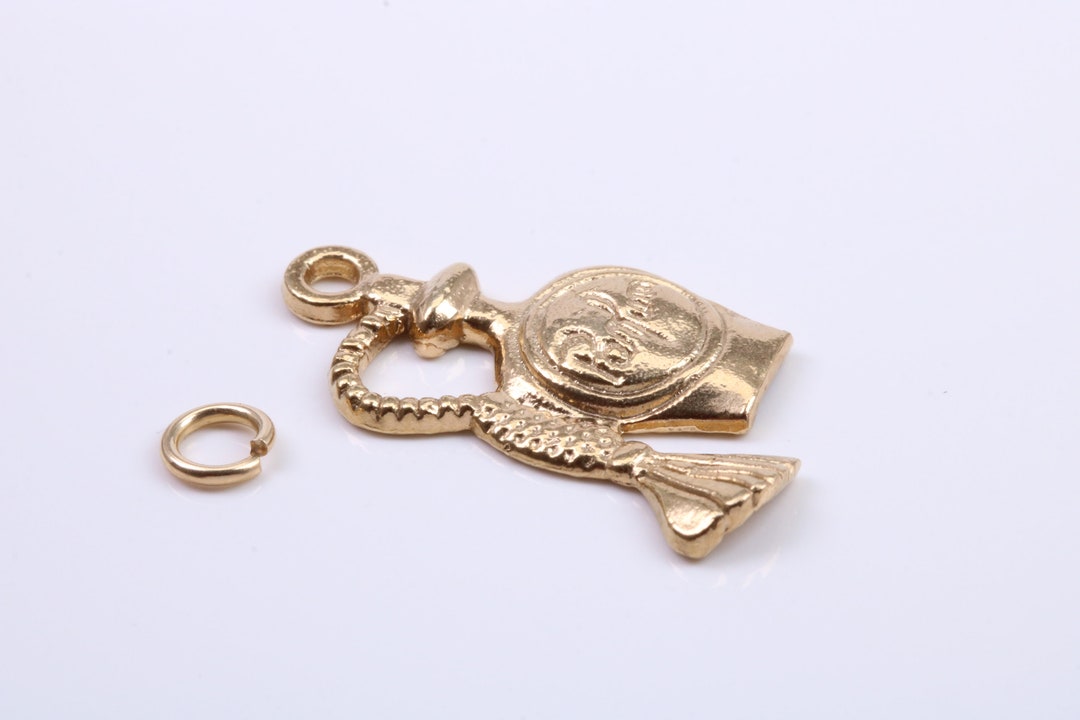 Perfume Bottle Charm, Made From Solid 9ct Yellow Gold, British ...