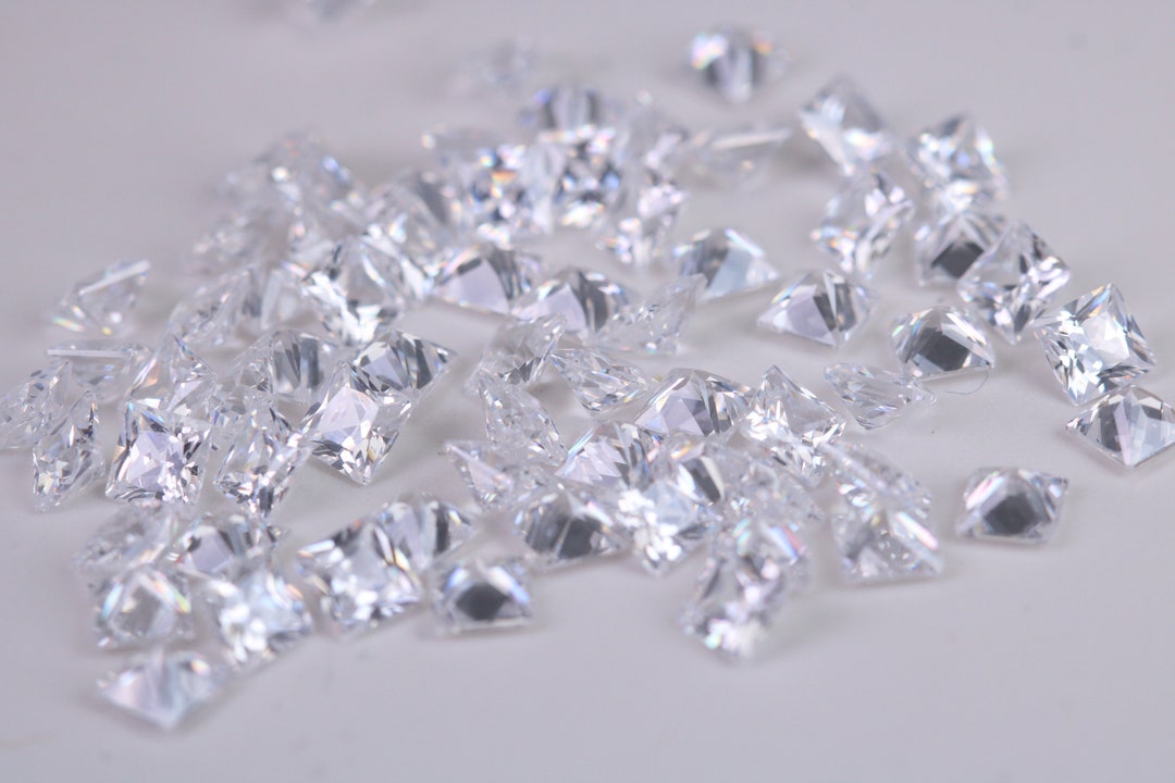 Square Cut AAA Grade Diamond White Cubic Zirconia, Top Colour and ...
