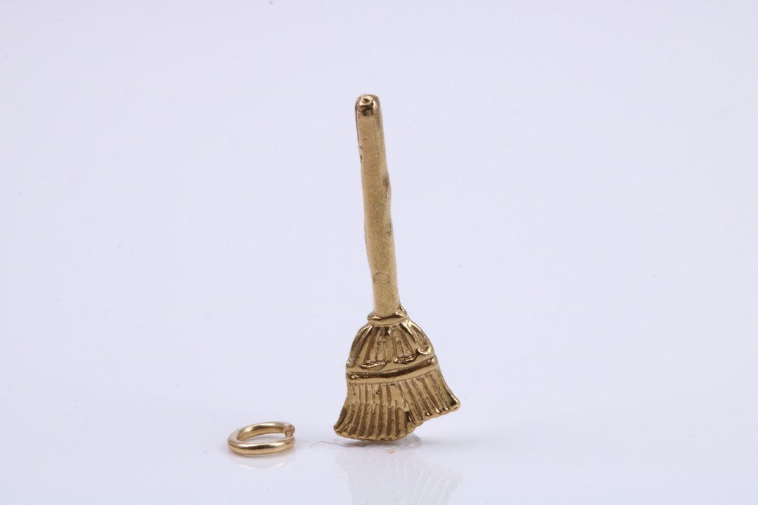 Witches Broom Stick Charm, Traditional Charm, Made From Solid 9ct ...