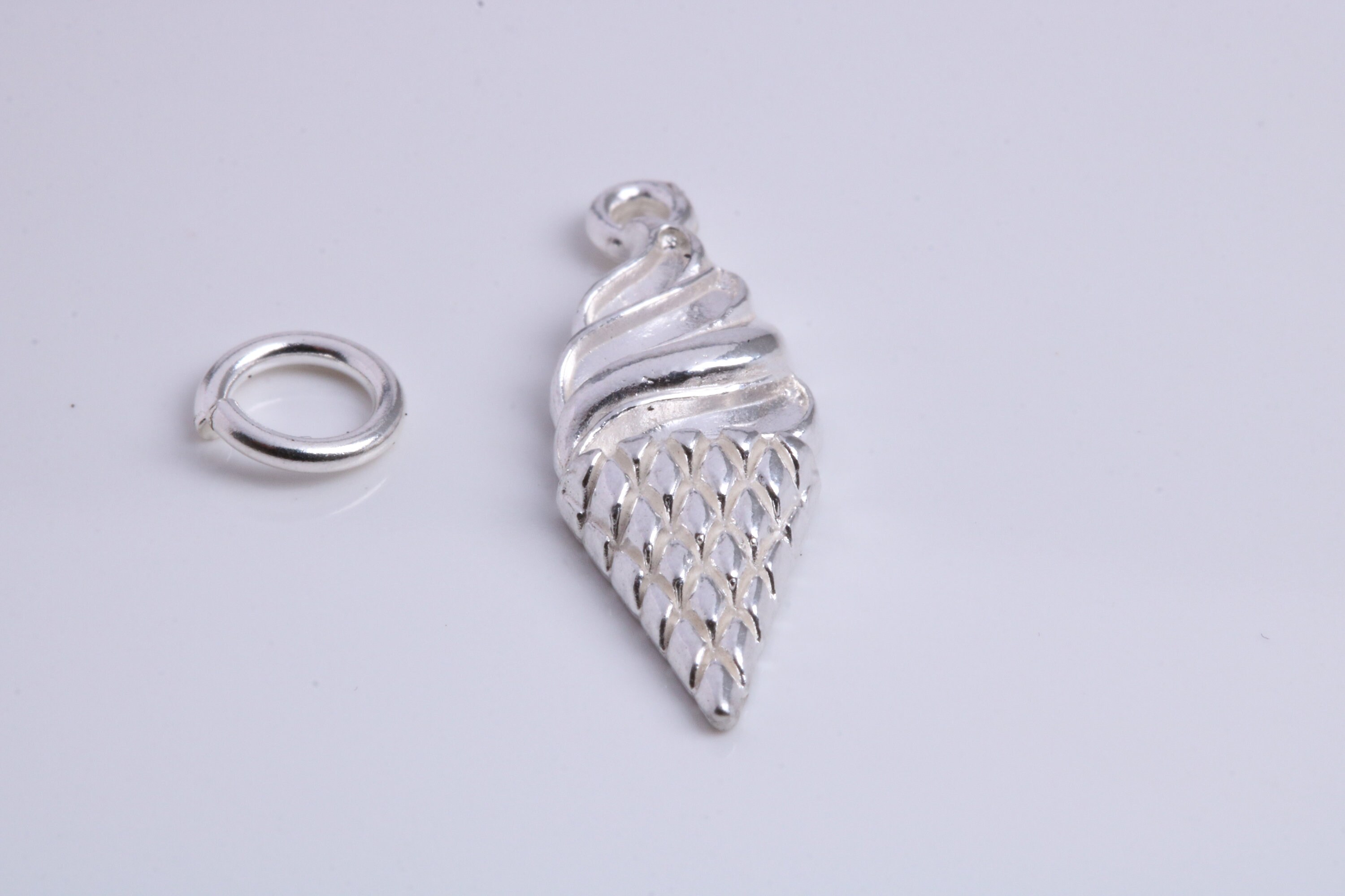 Ice Cream Cone Charm, Traditional Charm, Made From Solid 925 Grade ...