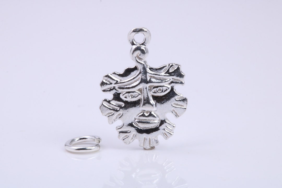 Green Man Charm, Traditional Charm, Made From Solid 925 Grade Sterling ...